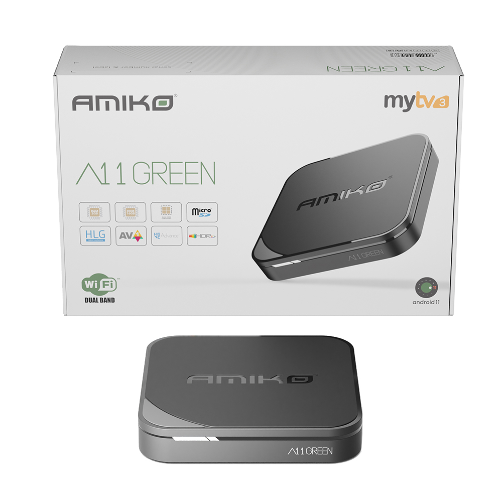 Amiko A11 Green Android IPTV Set Top Box – Media Tronic